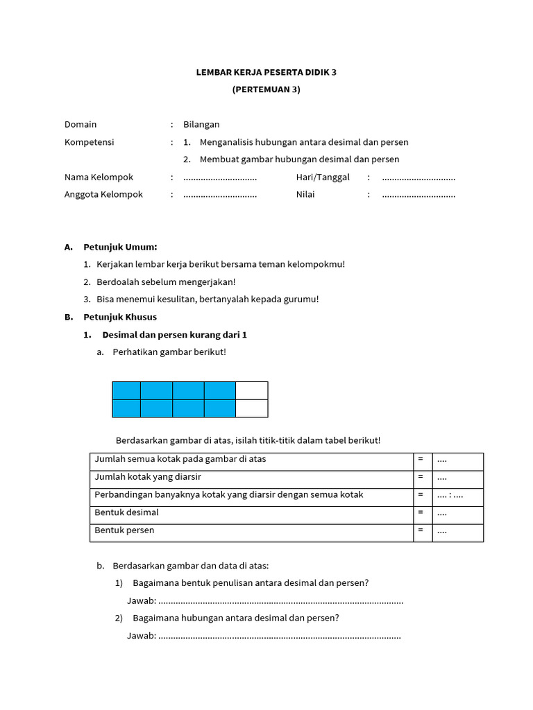 Lembar Kerja Peserta Didik 3 Pertemuan 3 | PDF