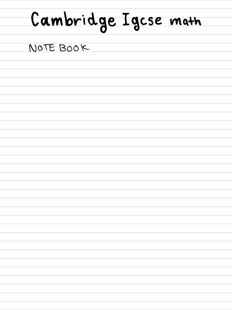 Math Note Book | PDF