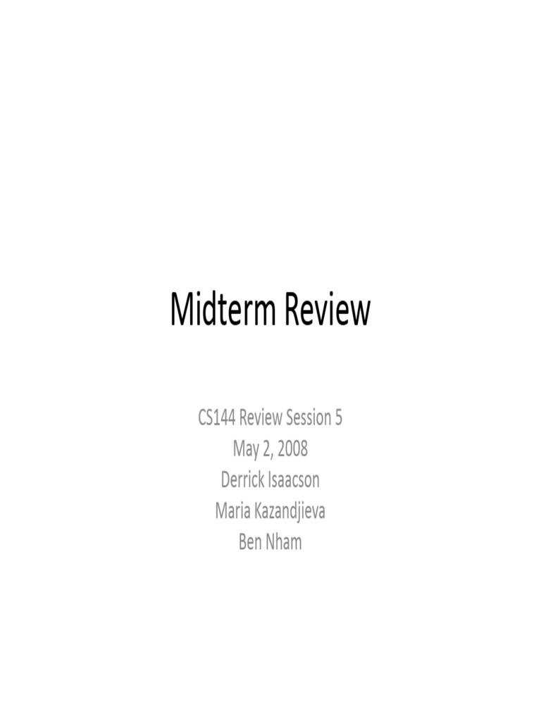 Stanford CS144 - Section 5 Midterm Review | PDF