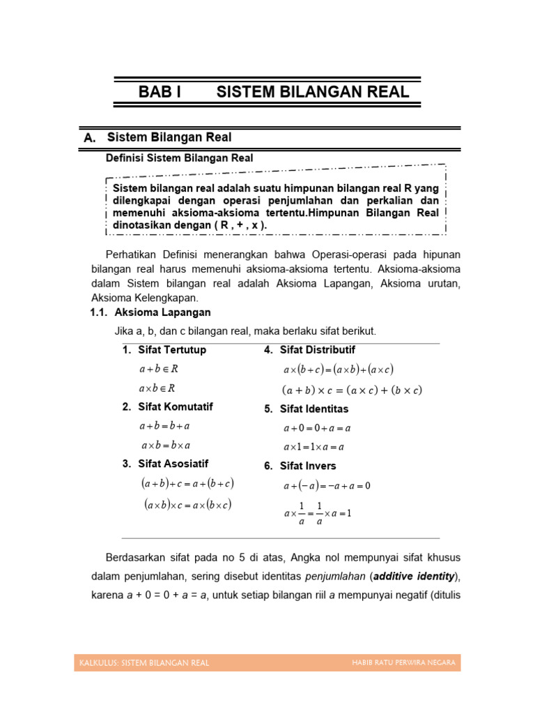 Sistem Bilangan Real 1 | PDF