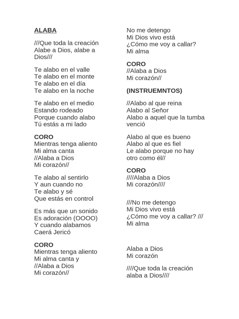 Alaba A Dios | PDF | Poetry