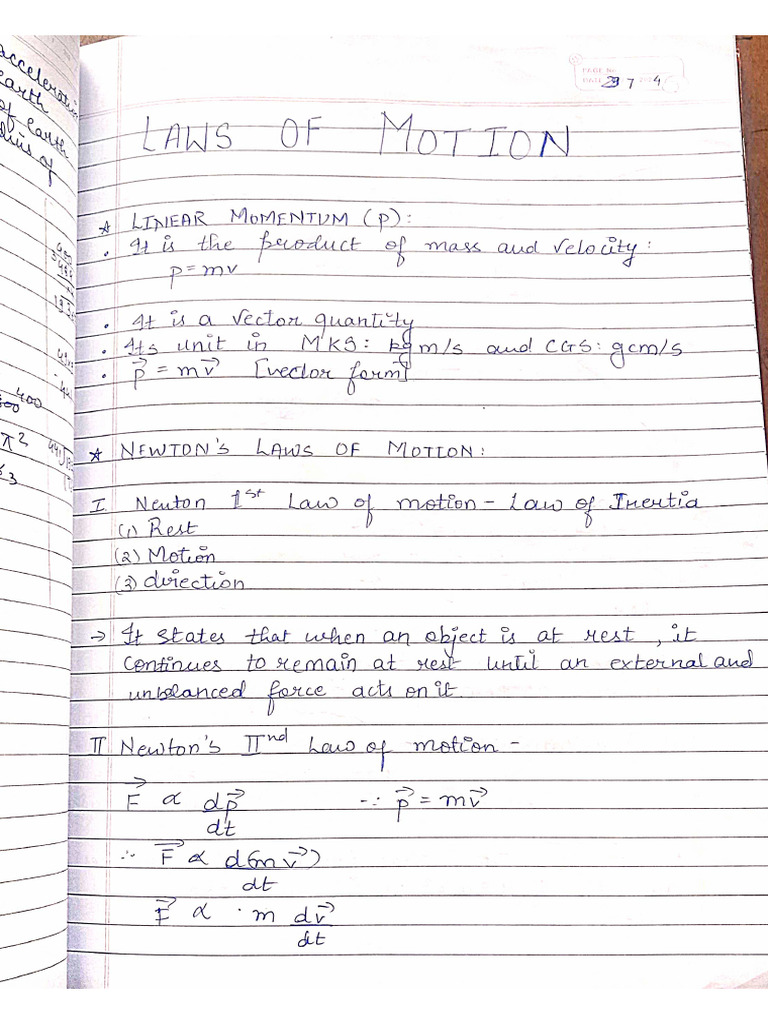 Laws of Motion. | PDF