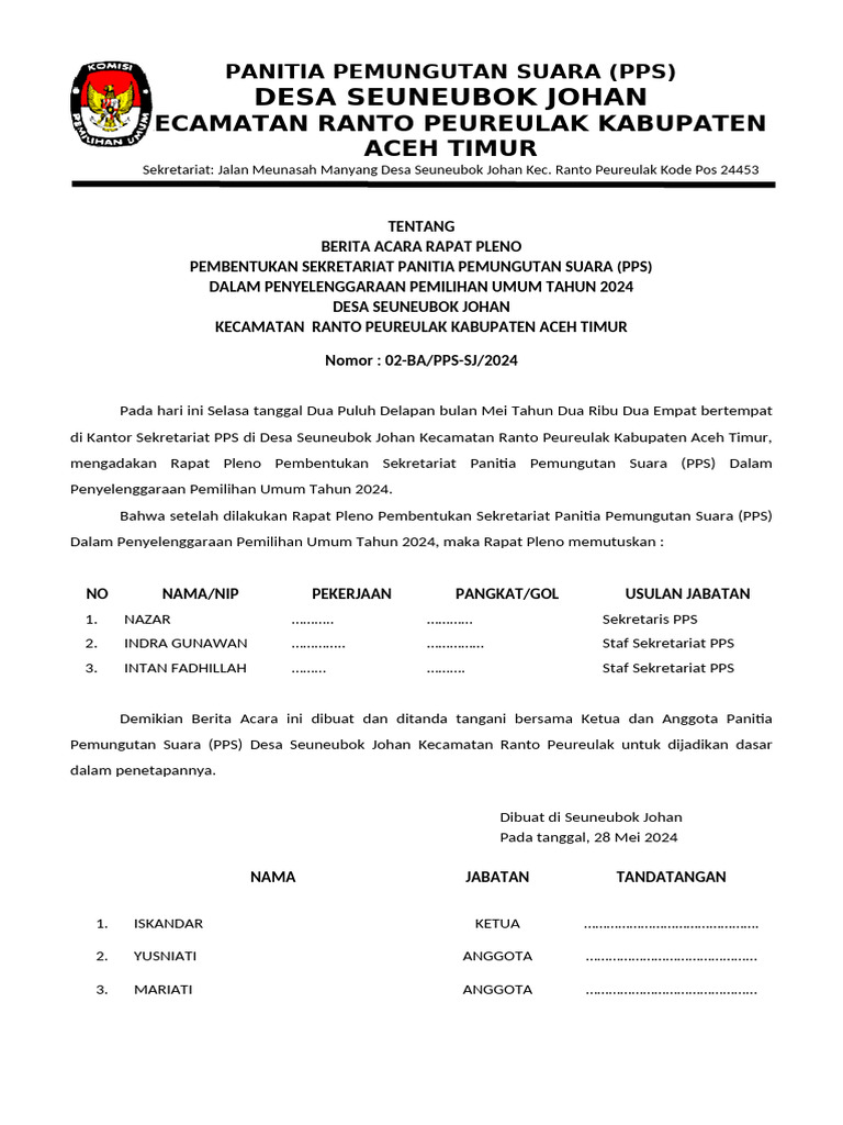 Edit Ba Pembentukan Sekret Pps-1 | PDF