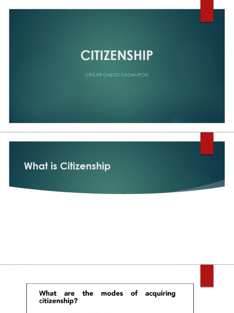 Citizenship | PDF