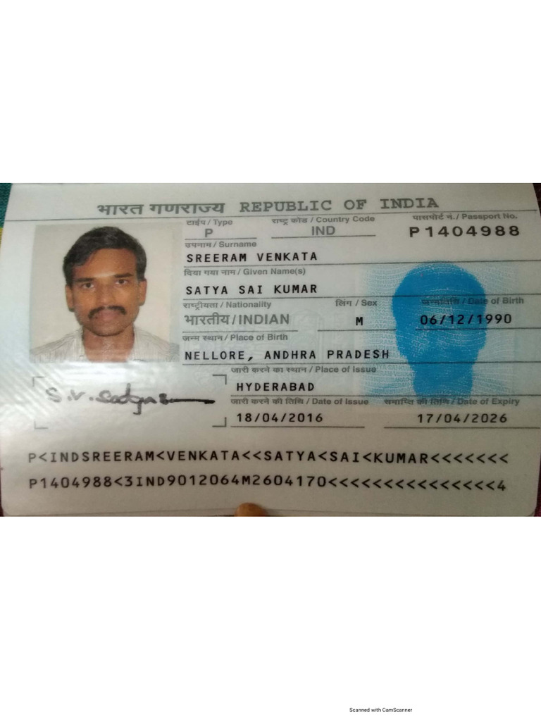 Passport Scan Copy. | PDF