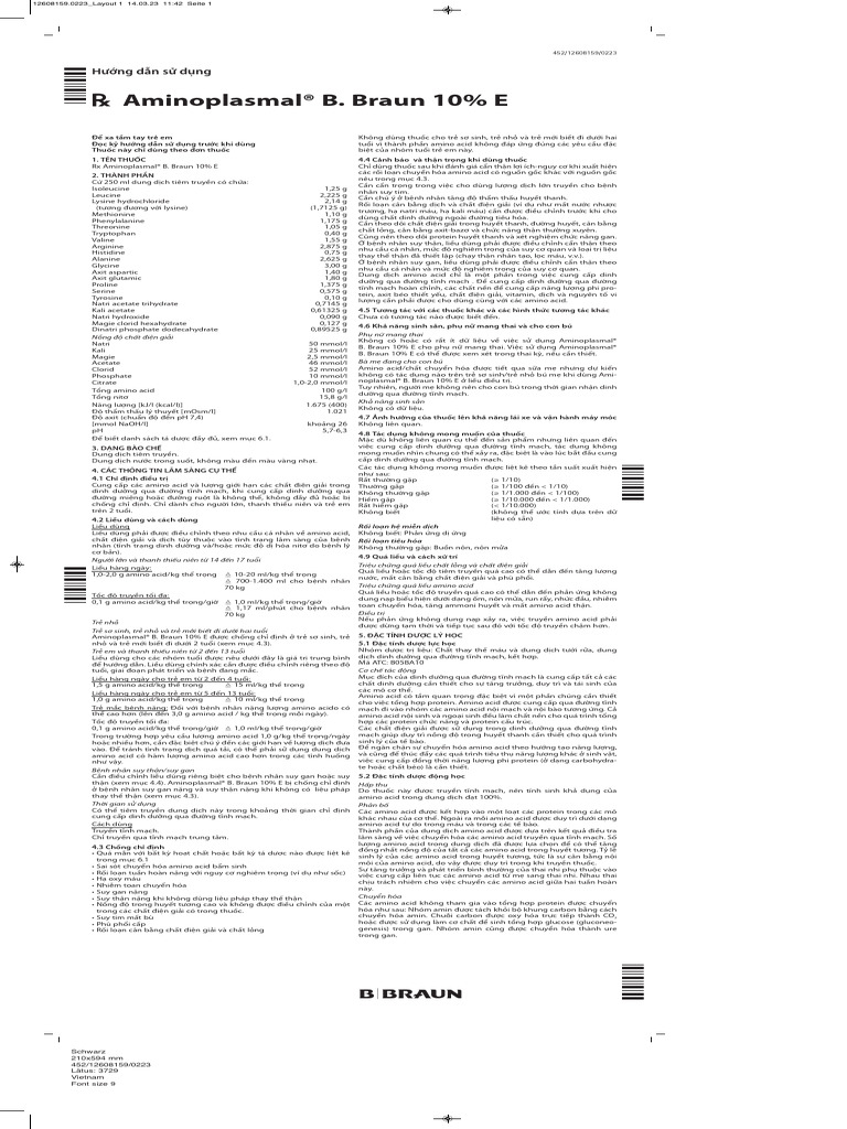 HDSD Aminoplasma Braun | PDF