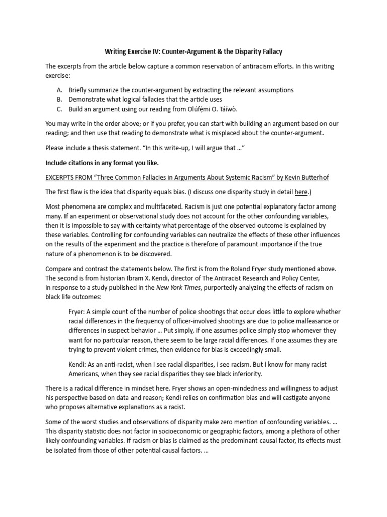 Writing Exercise IV - CounterArgument | PDF
