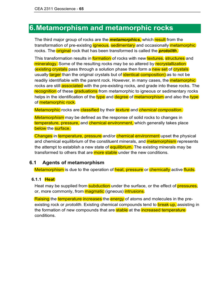 6 Metamorphic Rocks | PDF