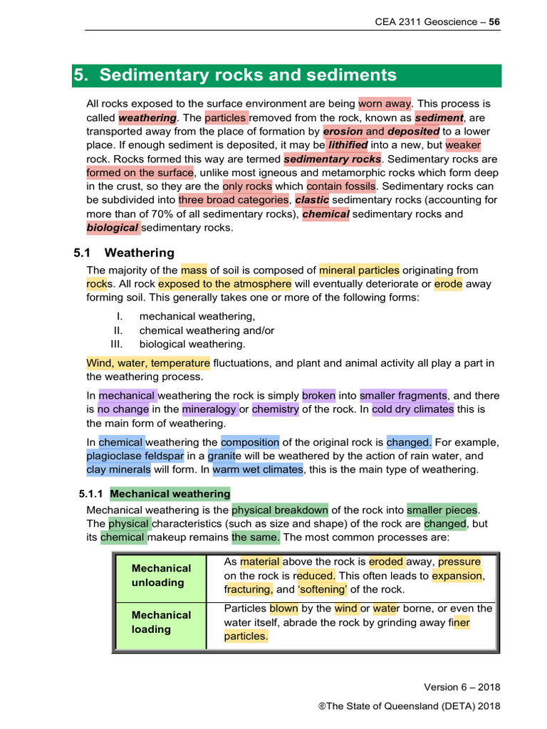 5 Sedimentary Rocks and Weathering | PDF