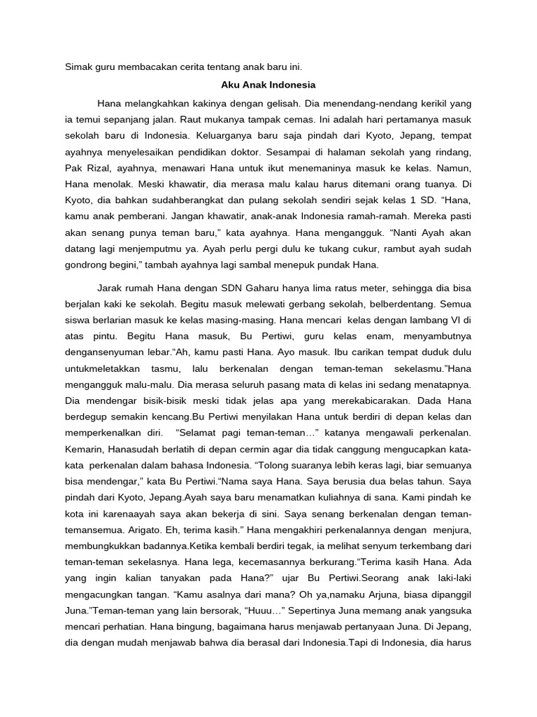 Cerpen Aku Anak Indonesia | PDF