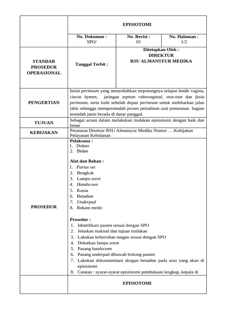 SPO Episiotomi | PDF