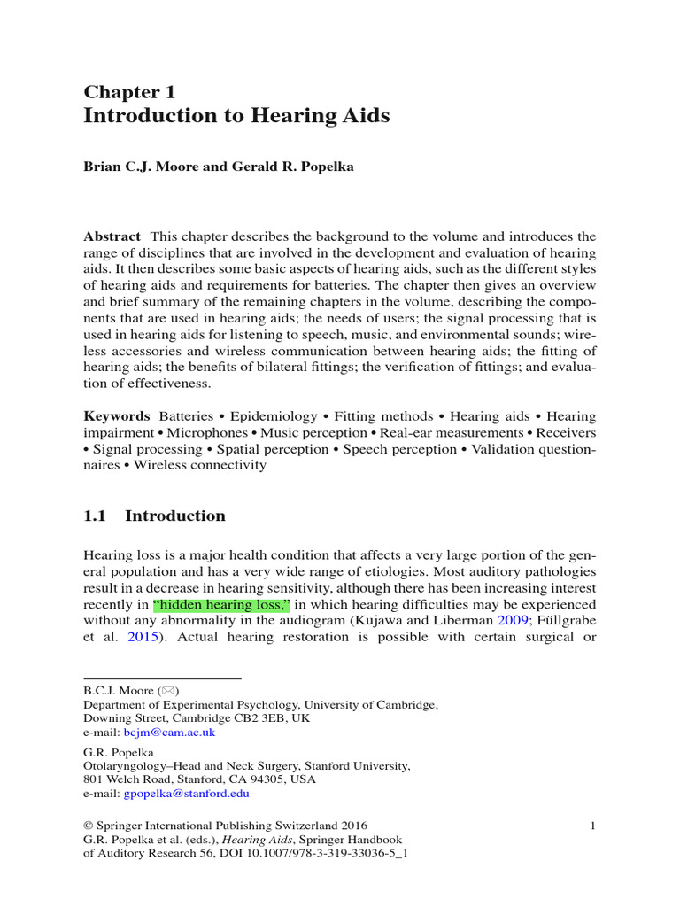 Hearing Aid - C1 Intro | PDF