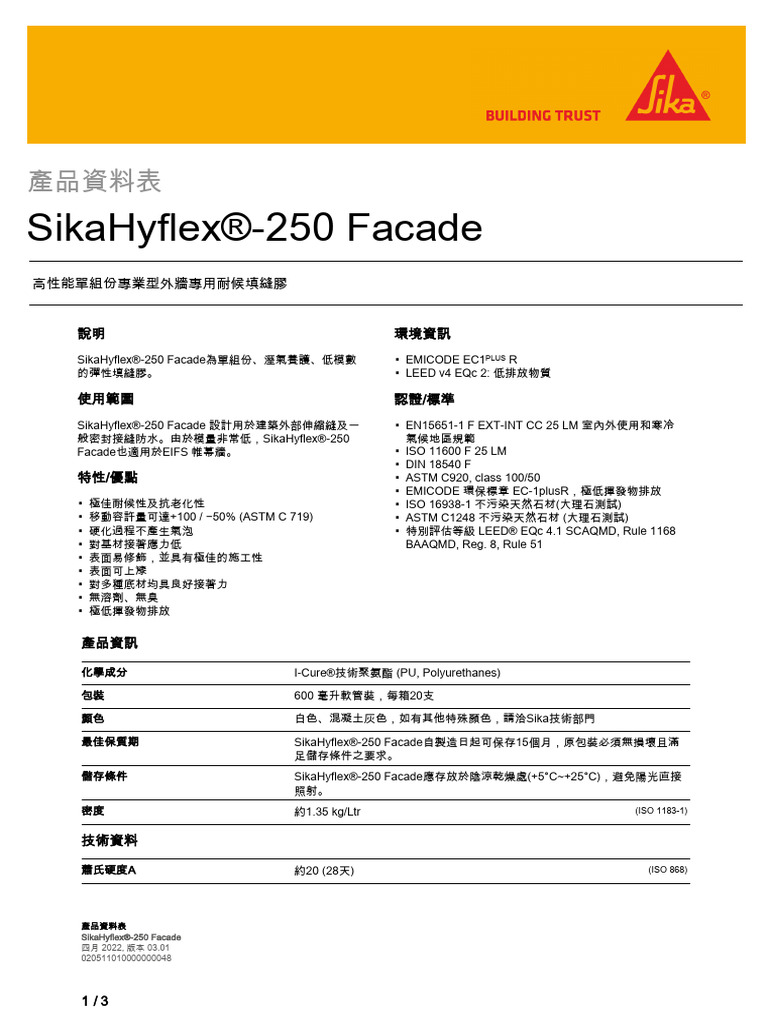 sikahyflex-250-facade (1) | PDF