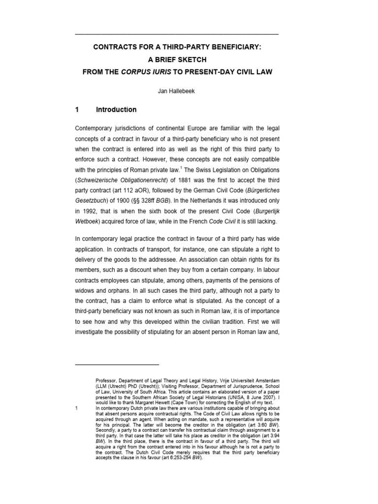 Contracts - For - A - Third - Party - Beneficiary Exp | PDF