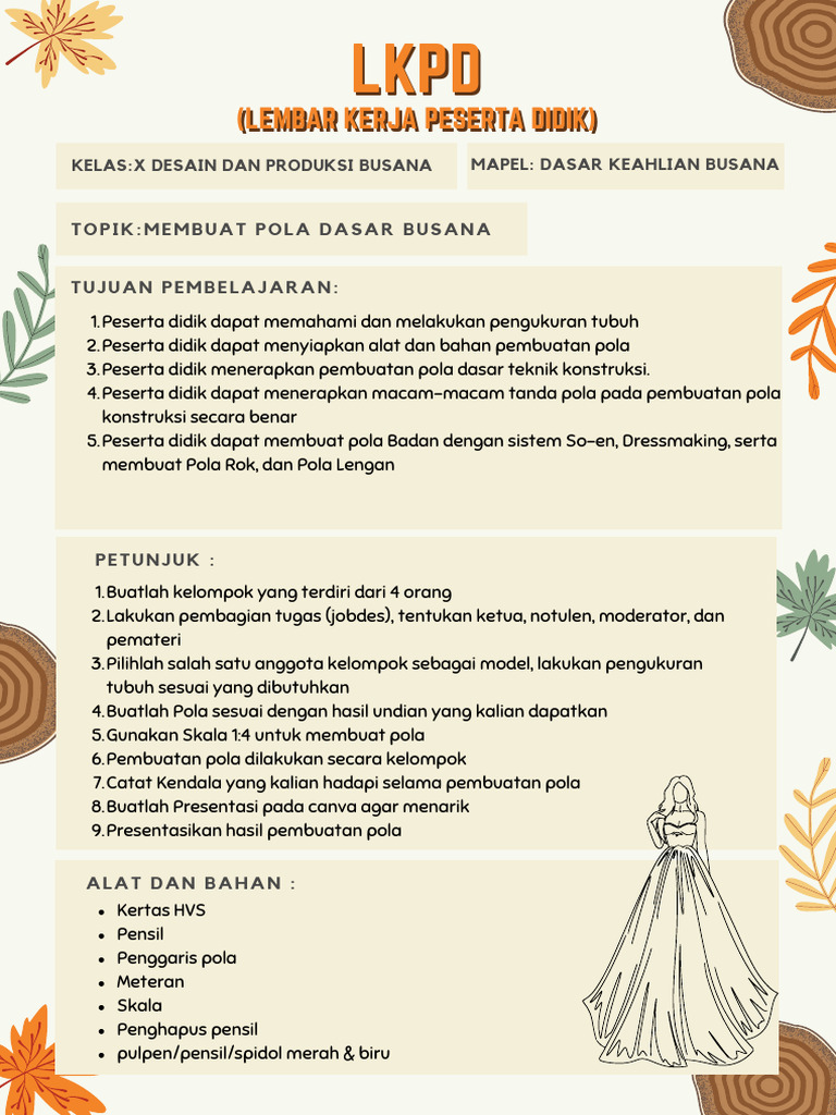 LKPD Membuat Pola Dasar - Compressed | PDF