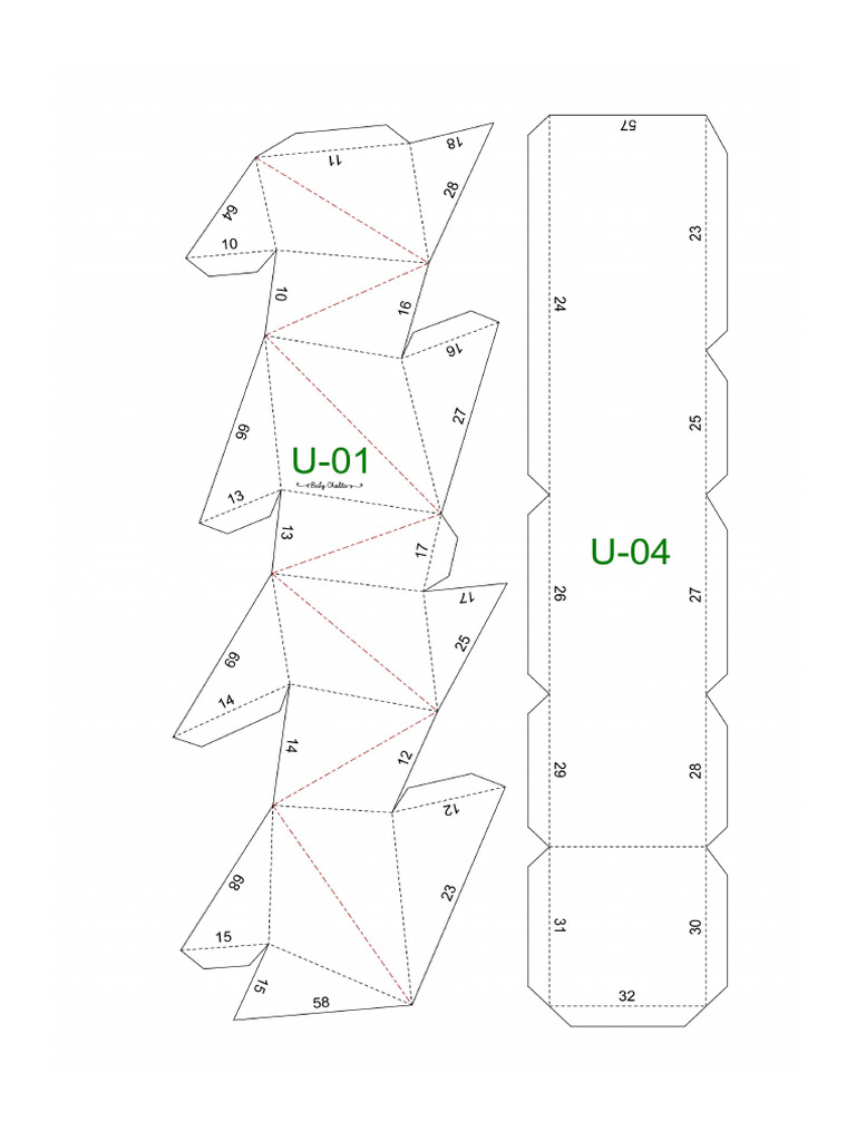 Letra U Low Poly | PDF