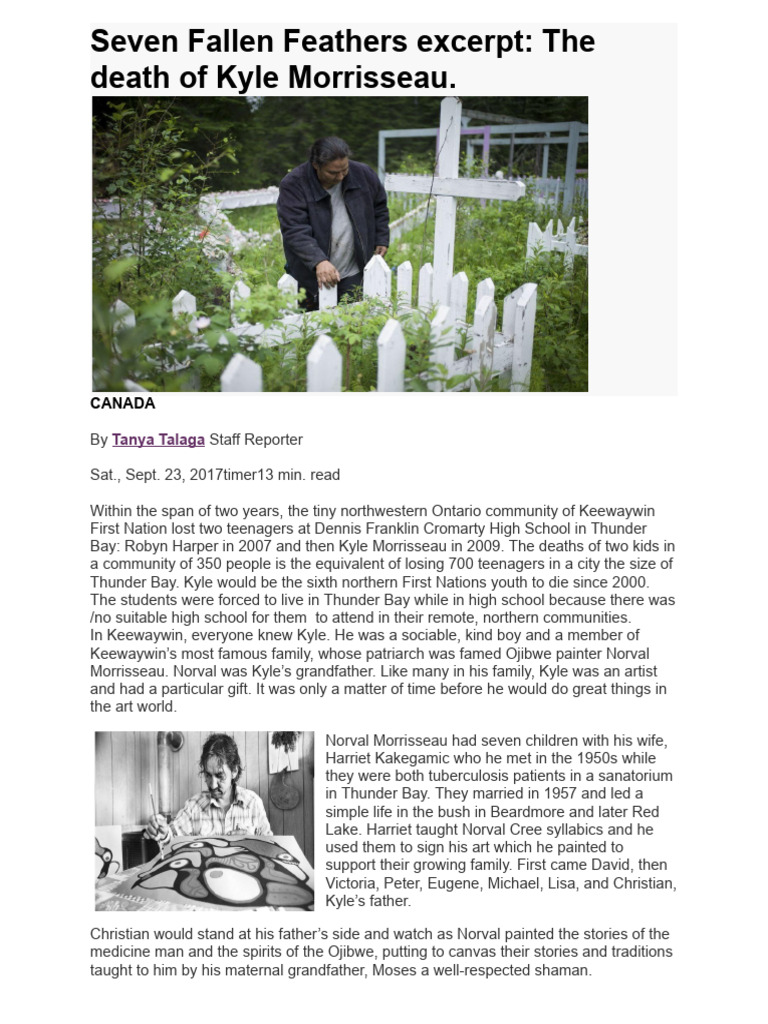 Seven Fallen Feathers Excerpt The Death of KM | PDF