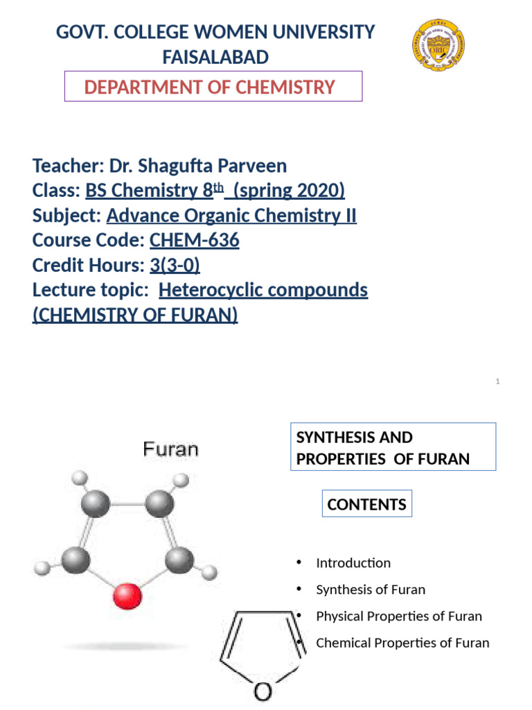 7.chemistry of Furan | PDF