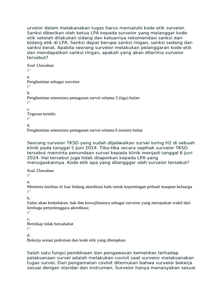 Soal Ukom Akreditasi Puskesmas Knowledge | PDF