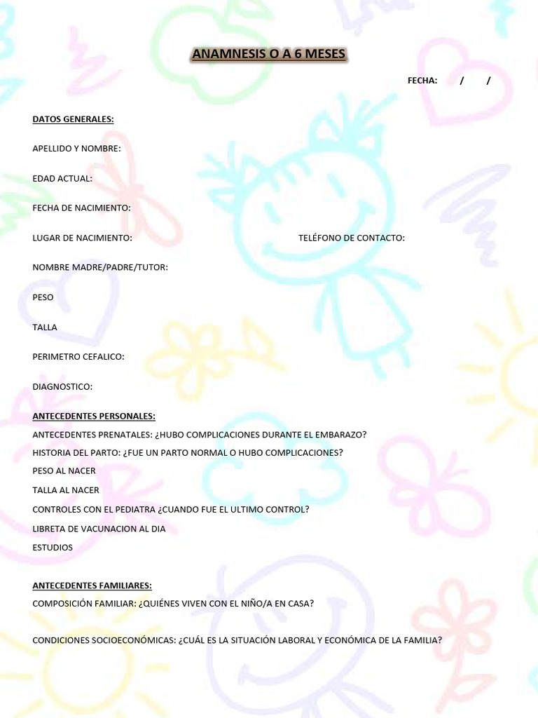 Anamnesis o a 6 Meses | PDF