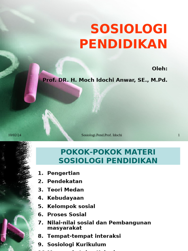 Sosiologi Pendidikan | PDF