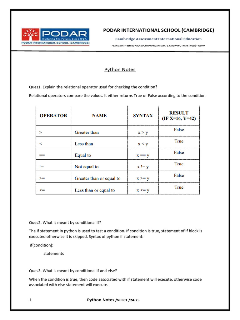 Python Notes | PDF | Computer Science | Software Development Python Notes | PDF | Computer Science | Software Development