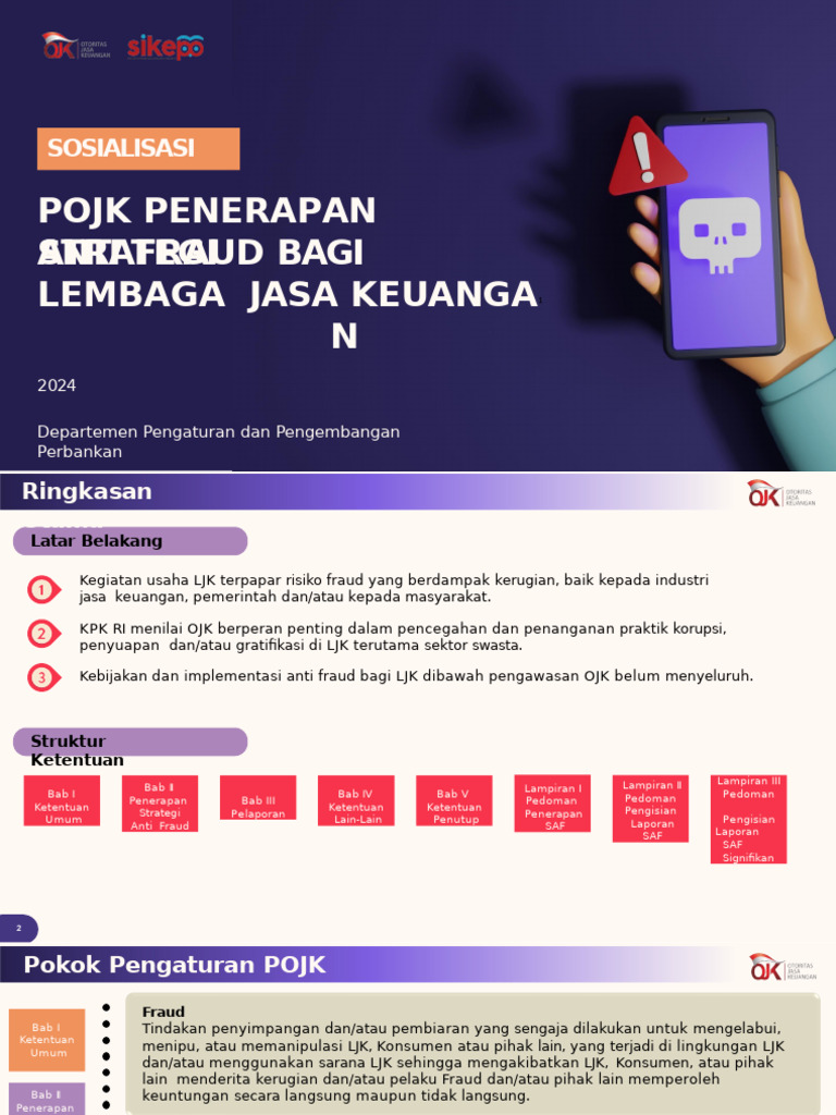 Materi Sosialisasi POJK Strategi Anti Fraud v06 (27062024) | PDF