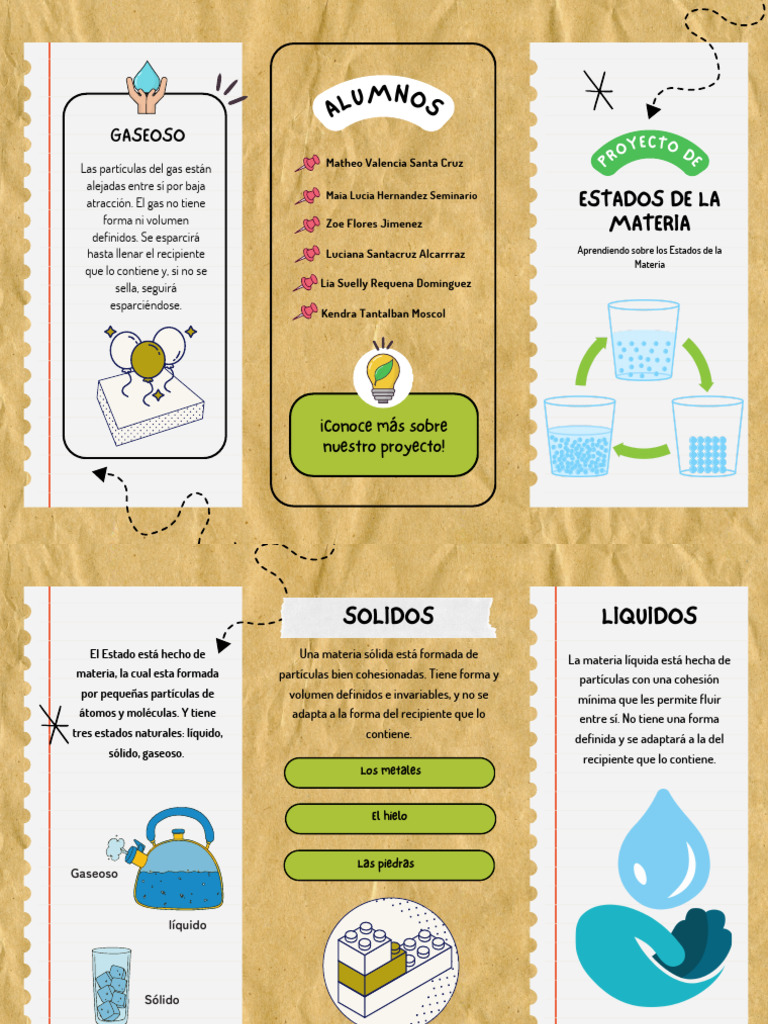 Folleto Tríptico Ecología y Reciclaje Scrapbook Ilustrado Marrón y ...