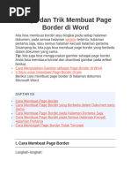 4 Cara Membuat Bingkai Di Word (Border) & Contohnya | PDF