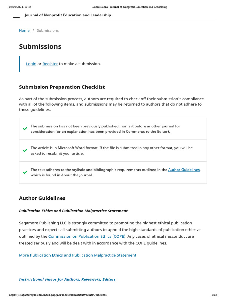 Wos Journal of Nonprofit Education and Leadership | PDF