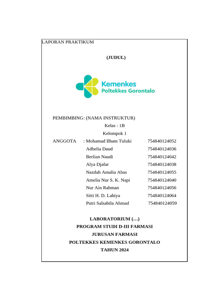 Template Format Laprak Kel.1 | PDF