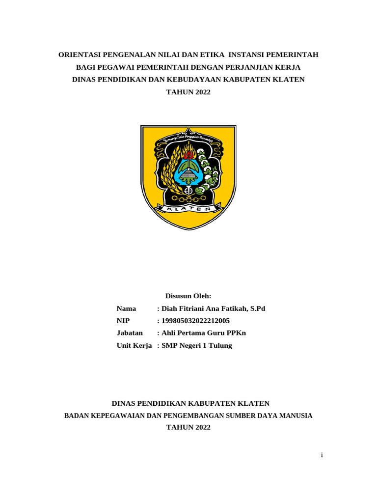 Laporan Orientasi Diah Fix | PDF