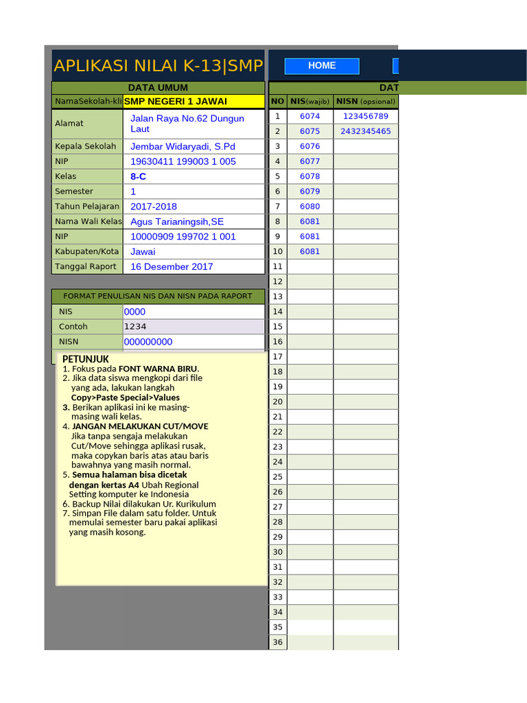 Rapot Baru Dari Bu Agus | PDF
