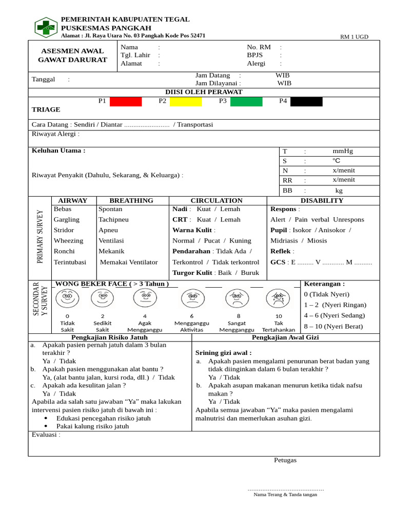 Form Triase + Igd | PDF