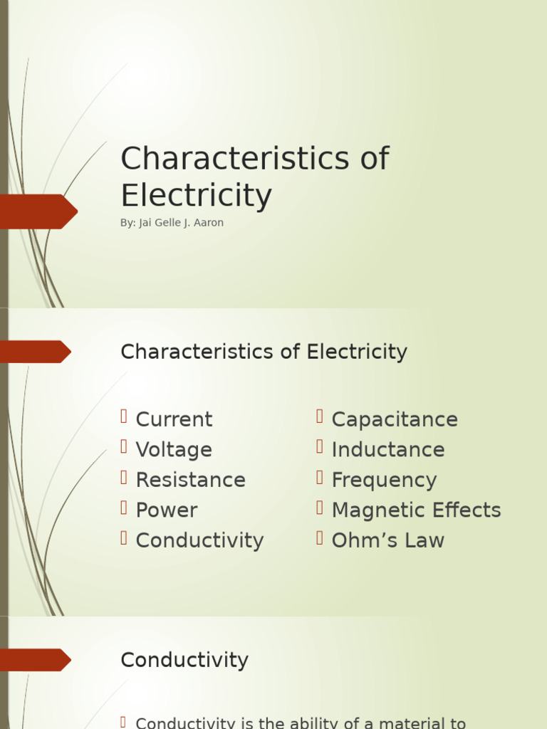 Characteristics of Electricity - 095935 | PDF