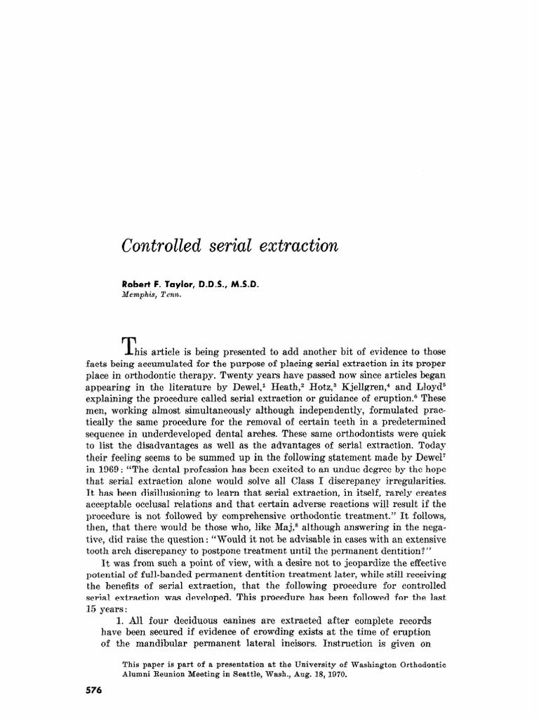 Controlled Serial Extraction | PDF