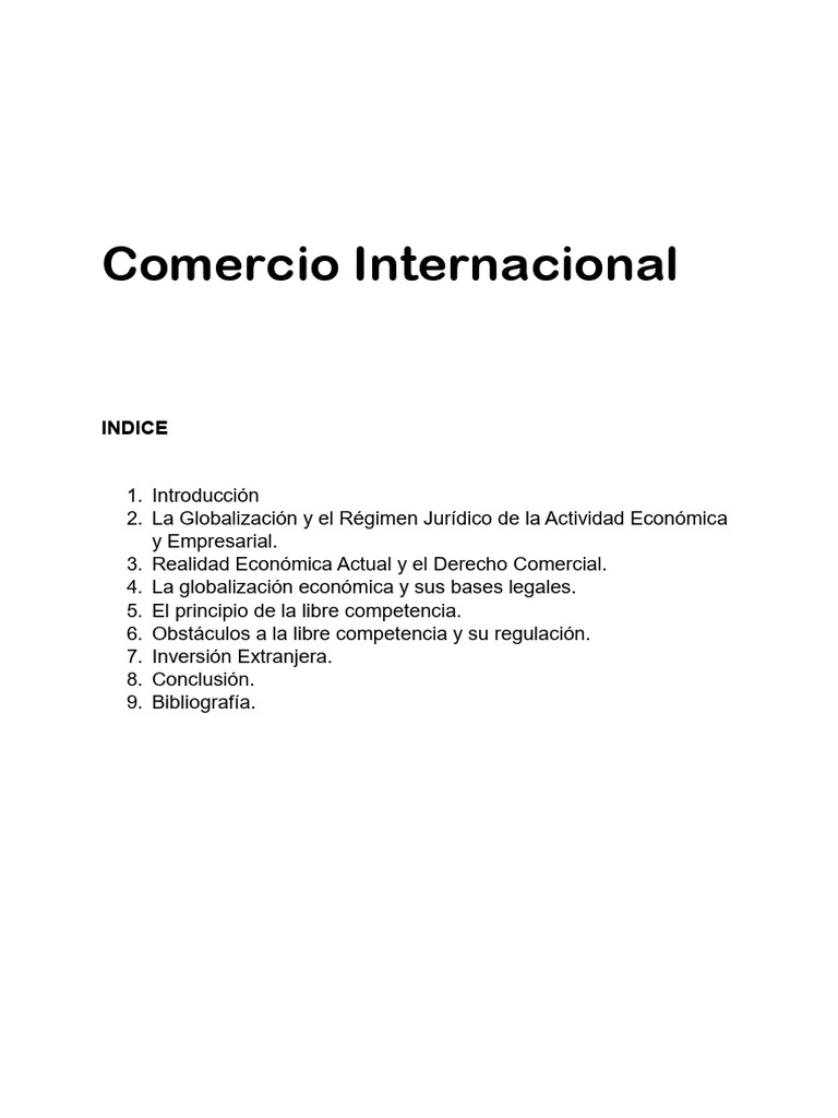 Comercio Internacional | PDF