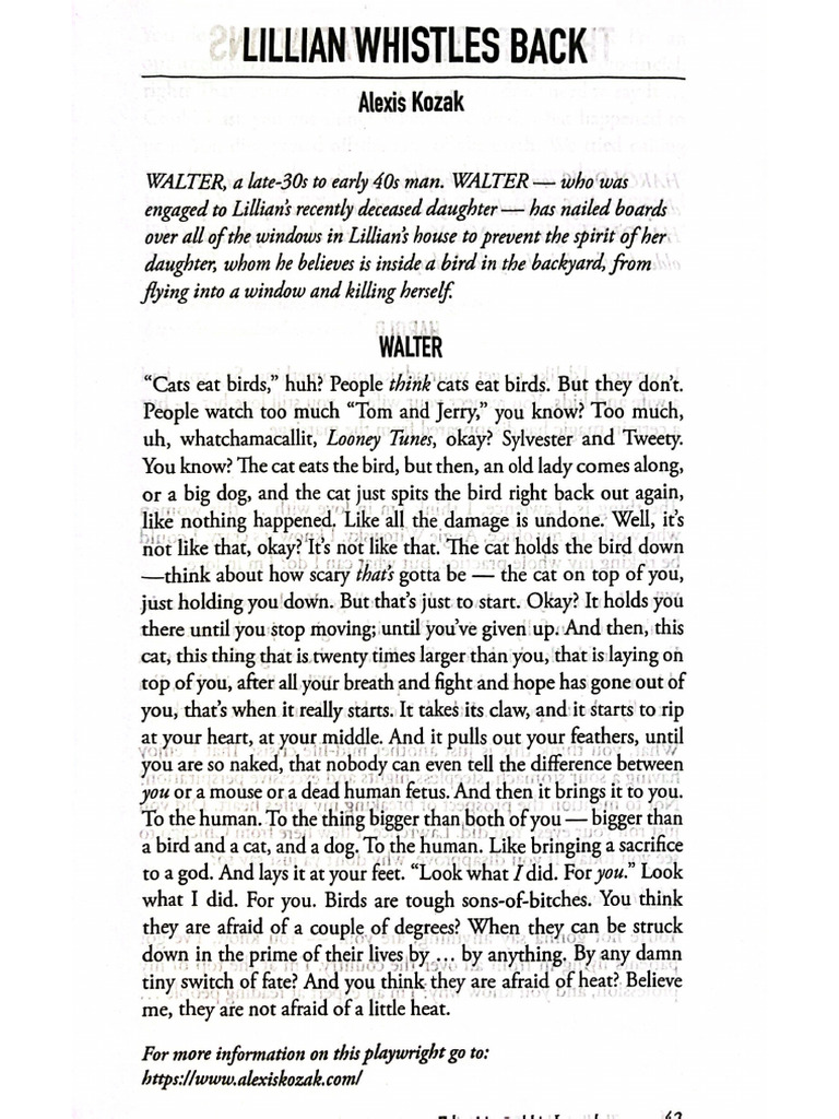 Lillian Whistles Back | PDF