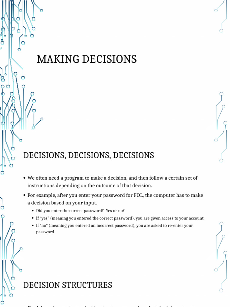 Decision Structures | PDF