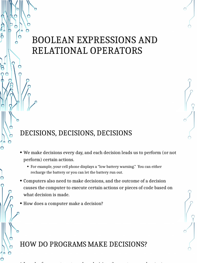 Boolean Expressions and Relational Operators | PDF