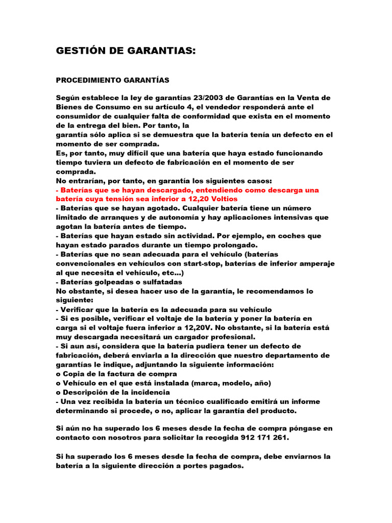 Gestión de Garantias | PDF | Finanzas y dinero