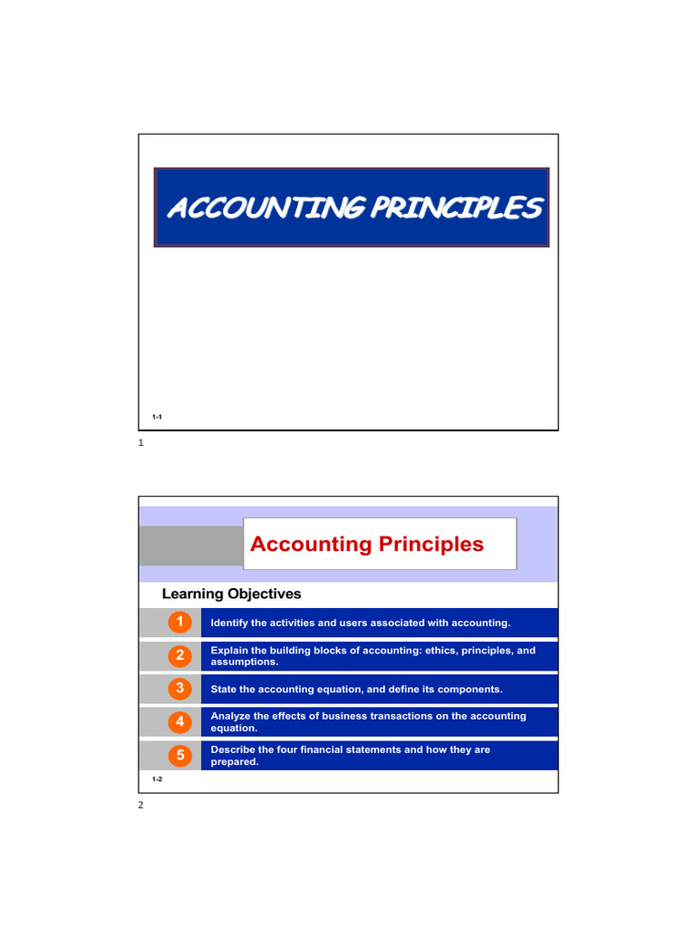 Chapter 1 - Accounting Principle | PDF