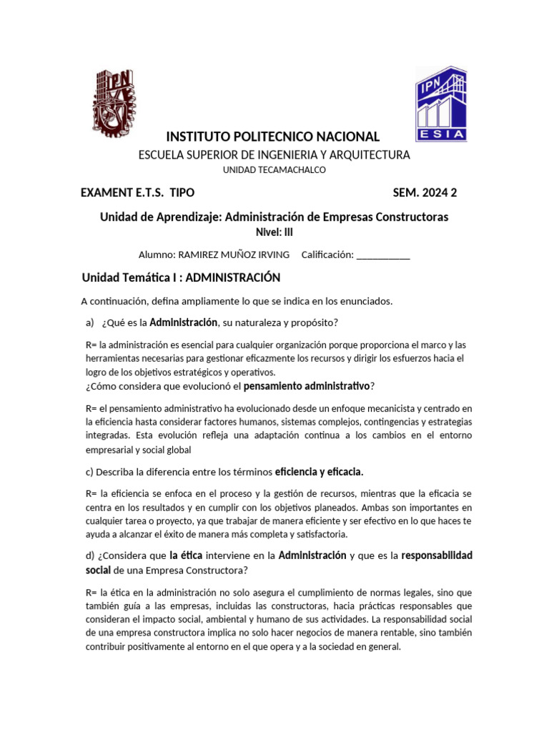 ETS ADM DE EMP CONST 2024 2 | PDF