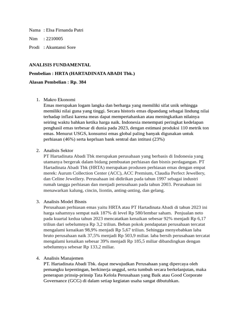 Analisis Teknikal Dan Fundamental | PDF Analisis Teknikal Dan Fundamental | PDF