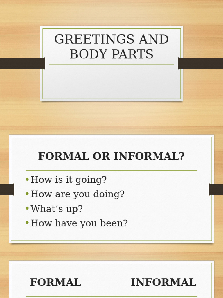1 GREETINGS AND BODY PARTS | PDF