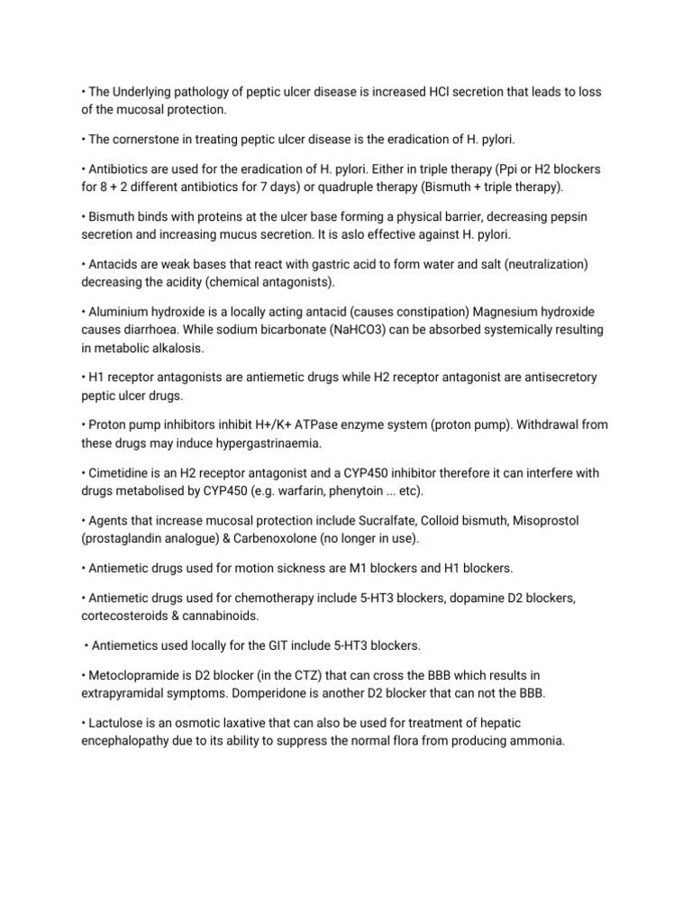 GIT Pharmacology Notes | PDF