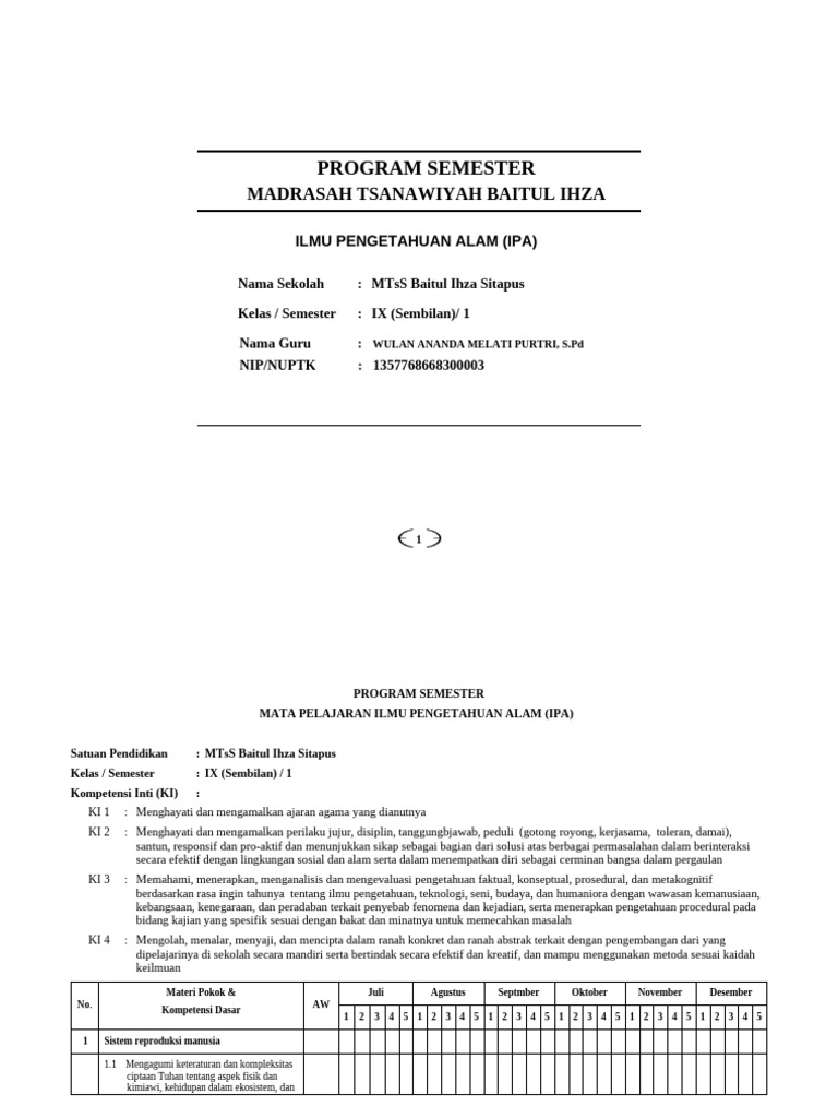 Program Semester | PDF