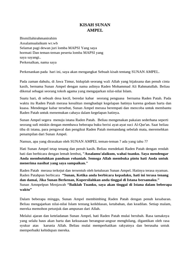 Cerita Sunan Ampel | PDF