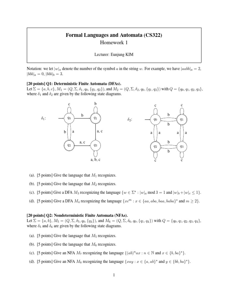 CS322 HW1 | PDF