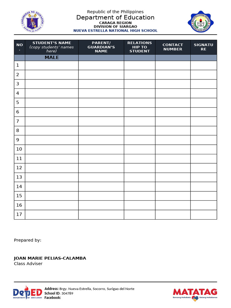 2 - HRPTA Attendance Template | PDF